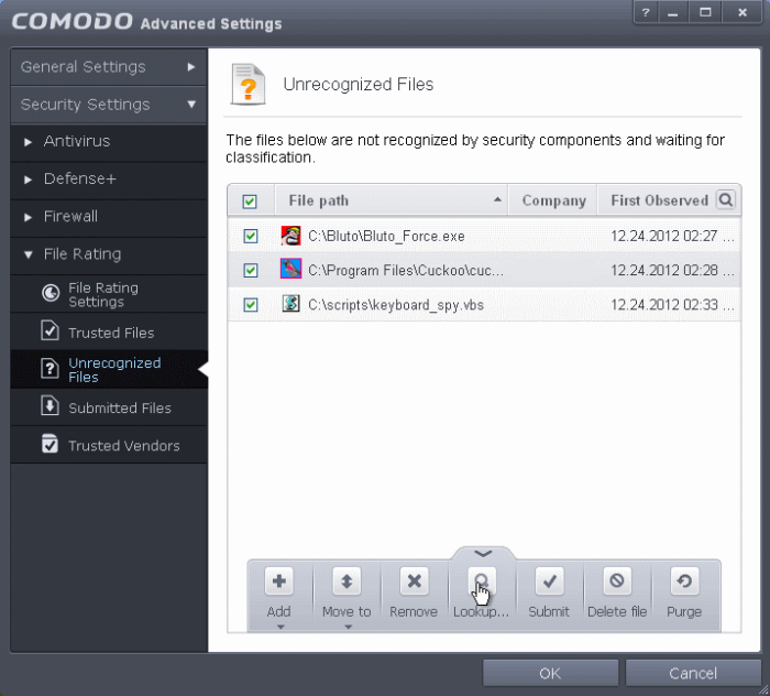 Comodo Internet Security Unrecognized Files, Virus Scan | COMODO Internet Security v6.2